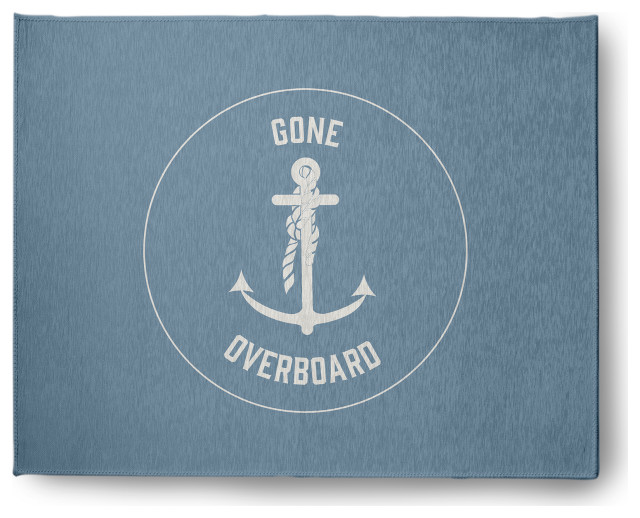 Gone Forever Overboard Nautical Chenille Rug, 8' x 10' - Beach Style ...