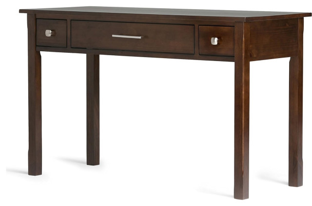 Dark Tobacco Brown 47" Contemporary Writing Desk for Office or Study ...