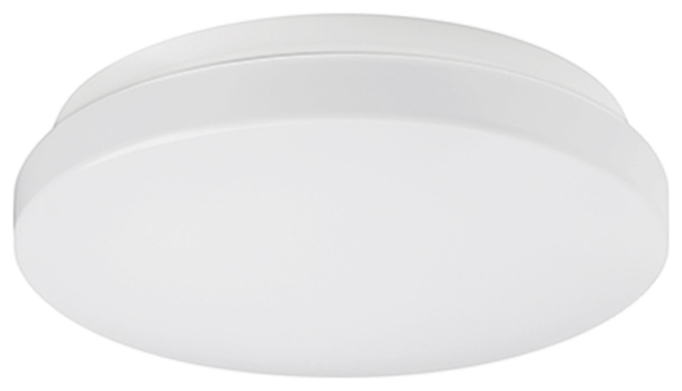 Collins Single LED Flush Mount Ceiling Fixture, White, 15"Dx3.5"H, 15 ...