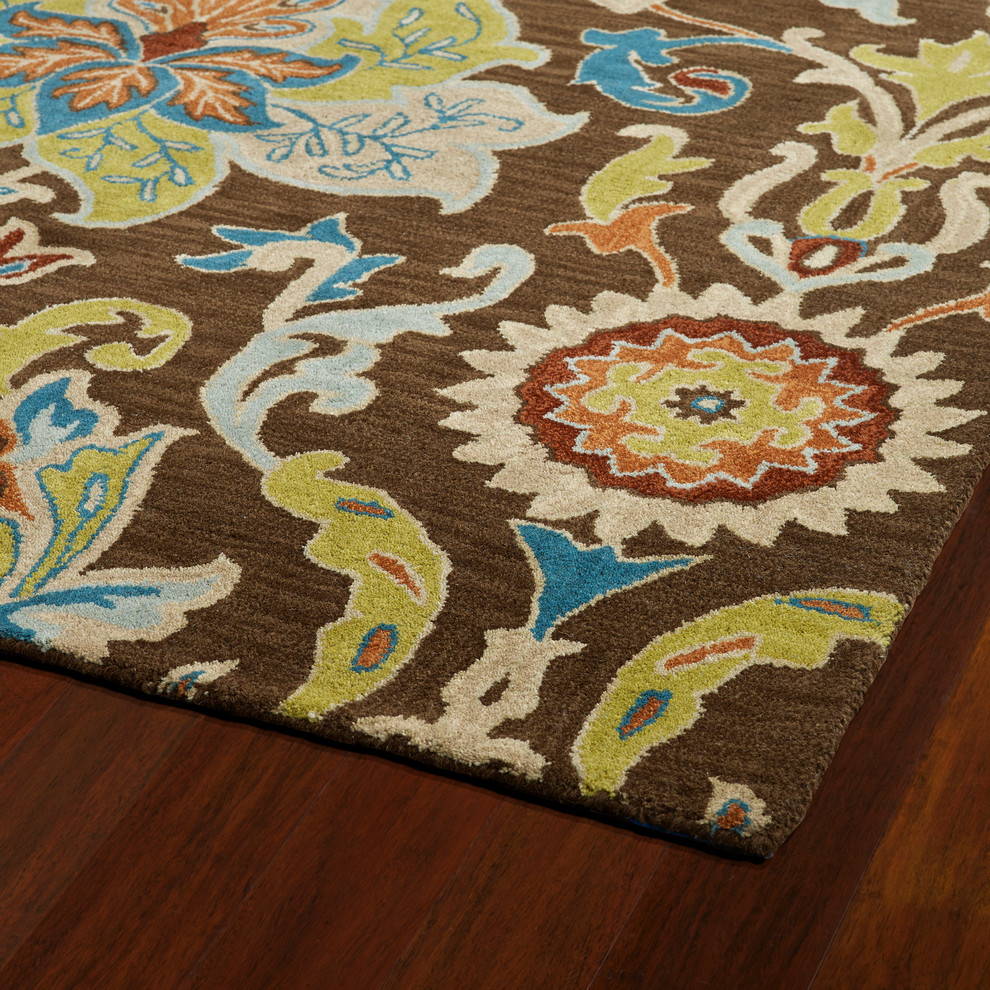 Kaleen Hand-Tufted Taj Chocolate Wool Rug - Traditional - Area Rugs ...