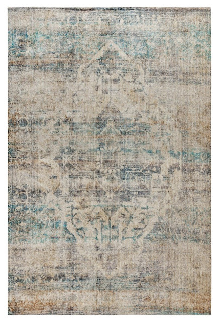 Flash Artisan Old English Style Traditional Rug, 5' x 7', Blue ...