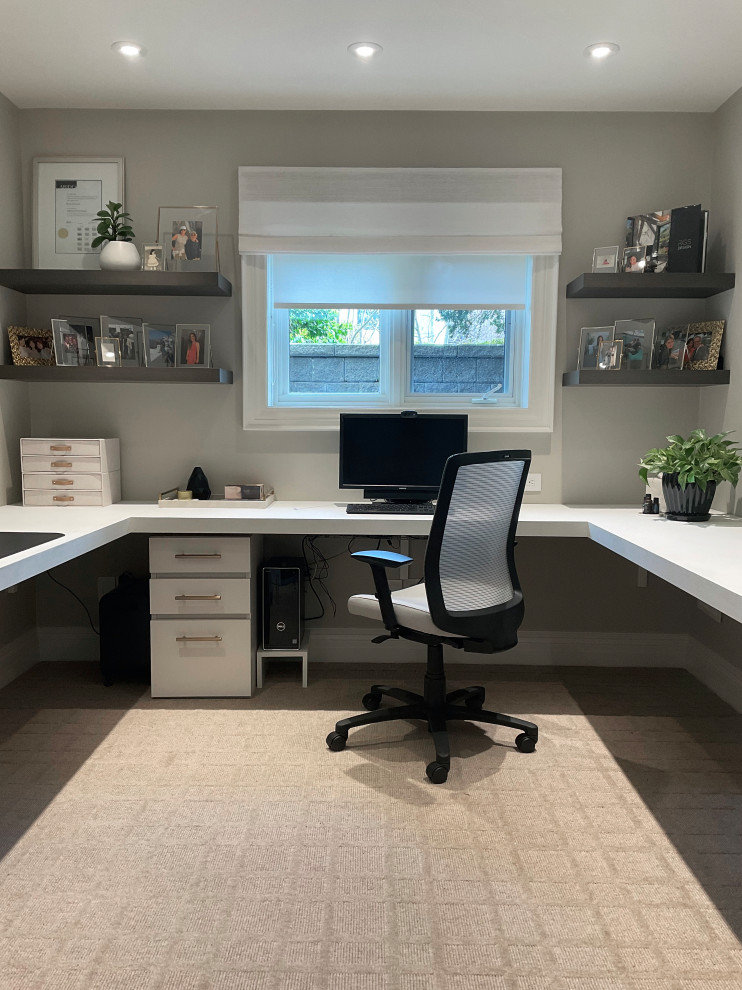 Lytton Park – Basement Office (Built-in Desk) - Modern - Home Office ...