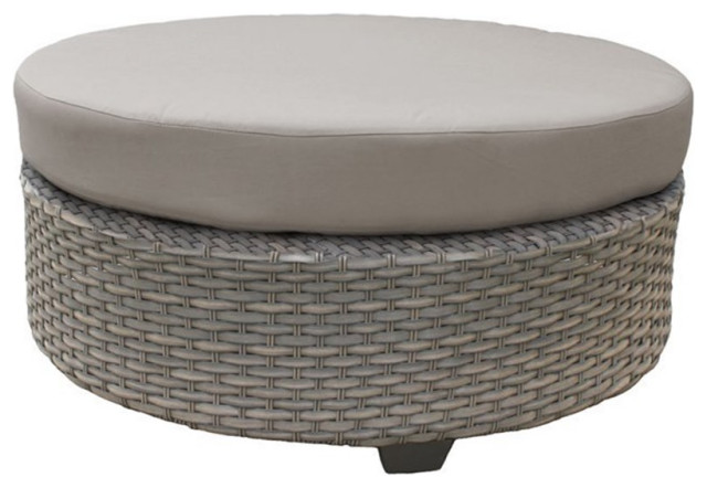 Florence Round Coffee Table in Navy - Tropical - Outdoor Coffee Tables ...