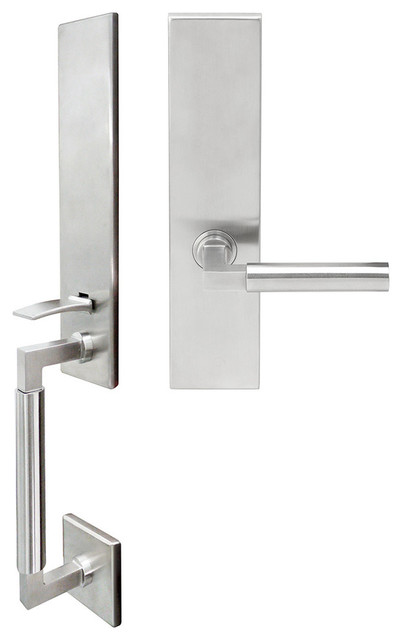 Aurora Lever, Mortise Dummy Handleset, Left Hand, Satin Stainless Steel ...