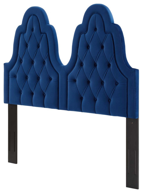 Tufted Headboard, Twin Size, Velvet, Dark Gray, Modern Contemporary ...