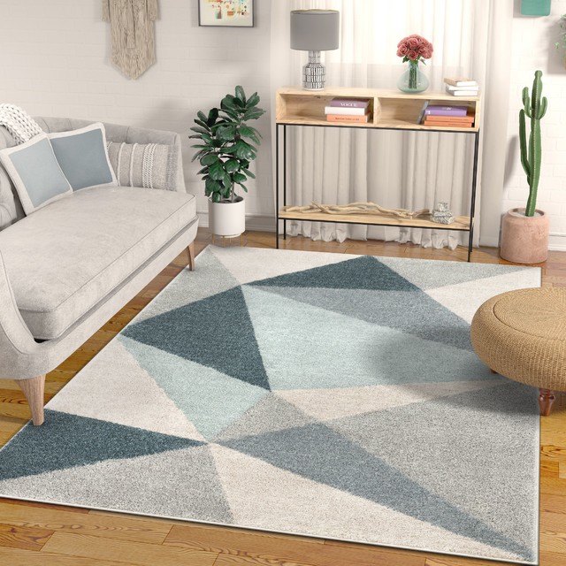 Well Woven Mystic Zelda Mid-Century Modern Geometric Grey Area Rug, 3 ...