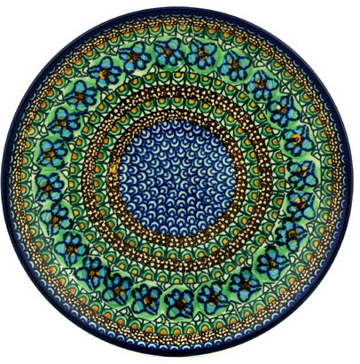 Polish Pottery 10" Stoneware Plate Hand-Decorated Design ...