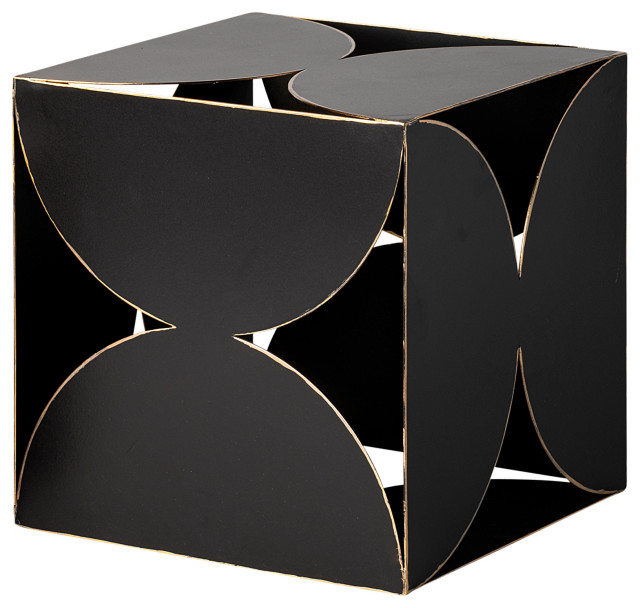 Darren, Large 8Lx8W Black Metal Decorative Cube, 8.1L x 8.1W x 8.1H ...