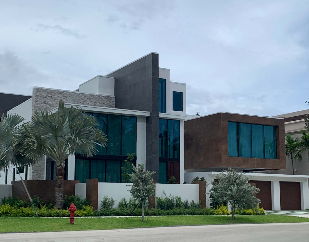 Exteriors with Snowhite Format Natural Stone Wall Panels - Contemporary ...