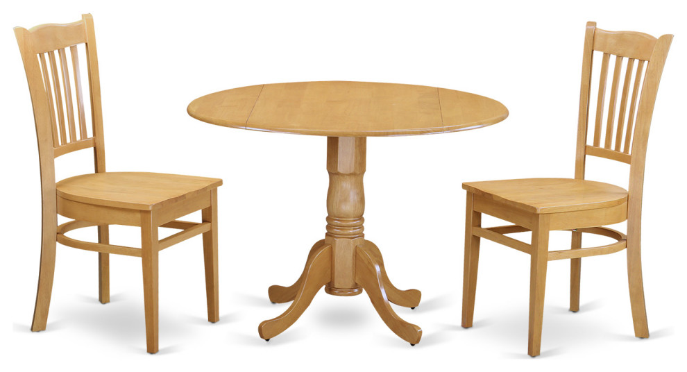 3 Pc Dining Room Set - Dinette Table And 2 Dinette Chairs - Traditional ...