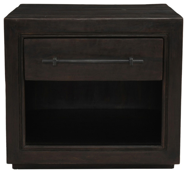 Modern Espresso One Drawer Nightstand - Transitional - Nightstands And ...