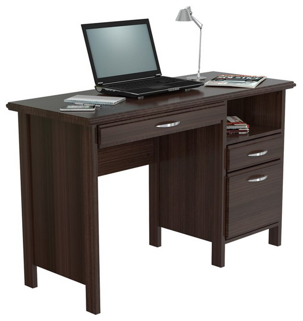 Inval America Engineered Wood Computer Desk in Espresso/Chocolate ...
