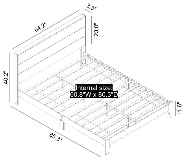 Layton Wood Frame Queen Platform Bed with Headboard - Transitional ...