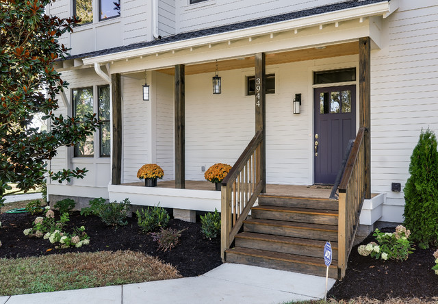 Urban Farmhouse - Dark Wood Stained Porch - Farmhouse - Exterior ...