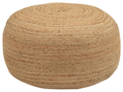 Round Jute Pouf, Small - Beach Style - Floor Pillows And Poufs - by Blackhouse | Houzz