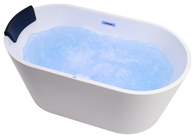 54" X 29" White Acrylic Freestanding Air Bubble Bathtub - Contemporary ...