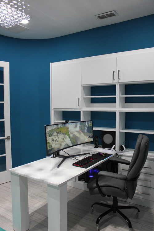 How do I hide/obscure the back of a large computer monitor?