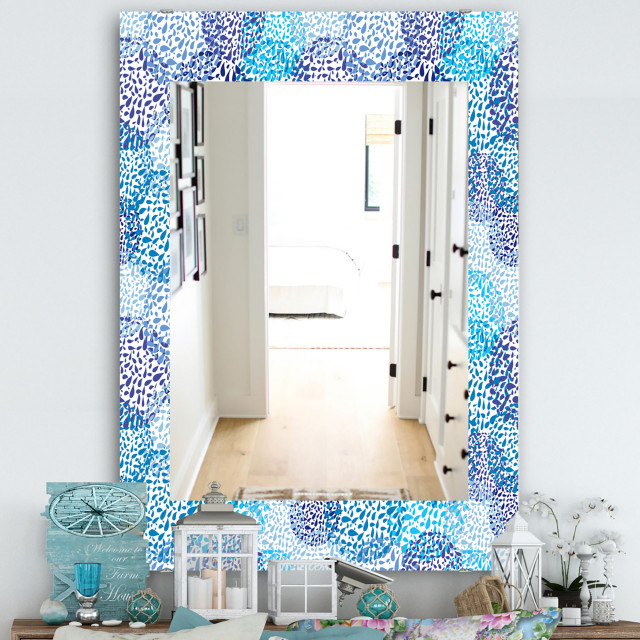 Designart Sea Motif Pattern Traditional Frameless Wall Mirror, 28x48 ...