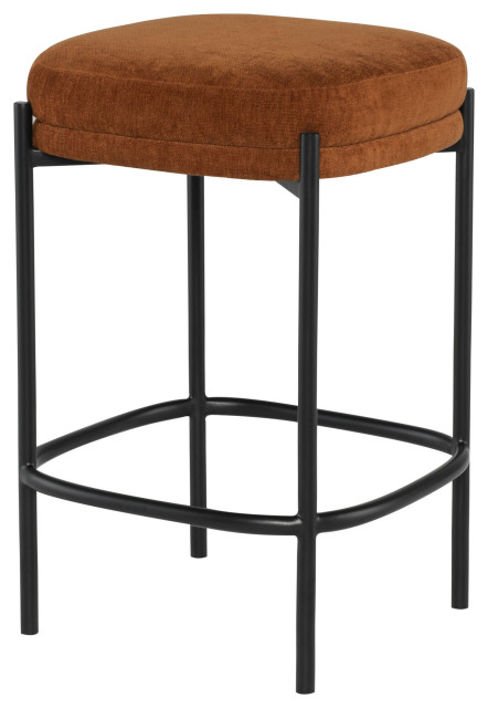 Inna Terracotta Fabric Counter Stool, HGMV237 - Midcentury - Bar Stools ...