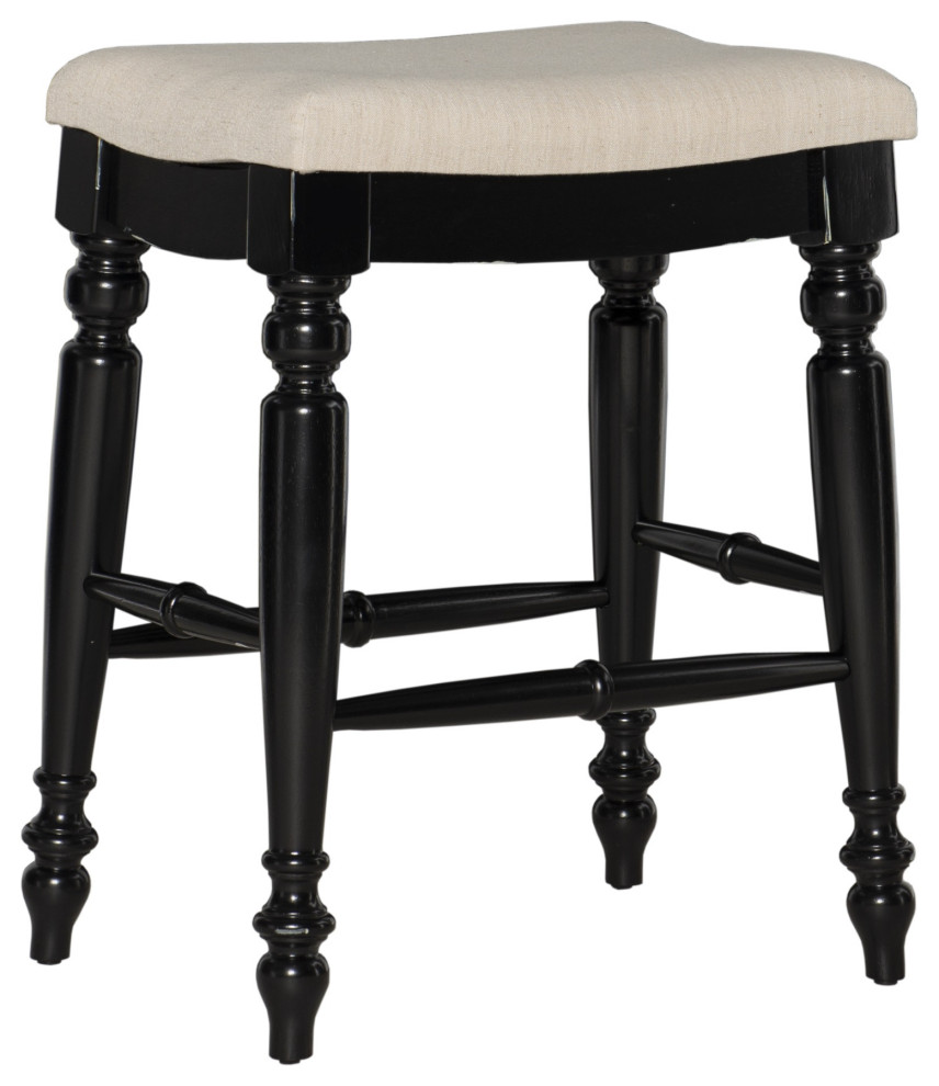 Marino Black Backless Counter Stool - Traditional - Bar Stools And ...