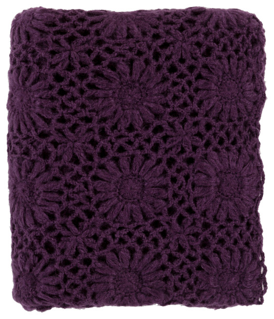 Surya Teresa Dark Plum Throw 50"Wx60"L - Contemporary - Throws - by ...