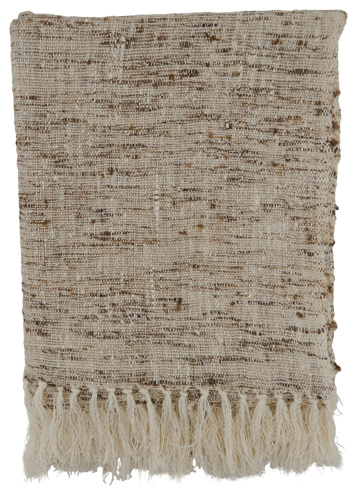Throw Blanket With Textured Design - Contemporary - Throws - by Saro ...