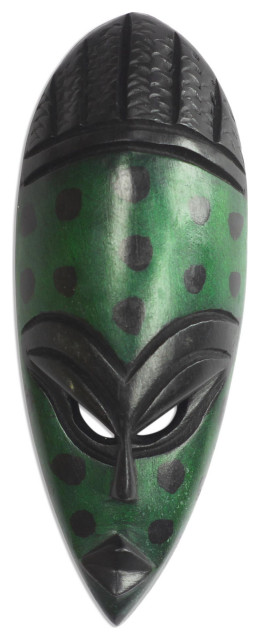 NOVICA Odo Dots And African Wood Mask - Tropical - Wall Sculptures - by ...