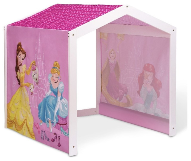 Delta Children Disney Princess Wood Indoor Playhouse with Tent in Pink ...