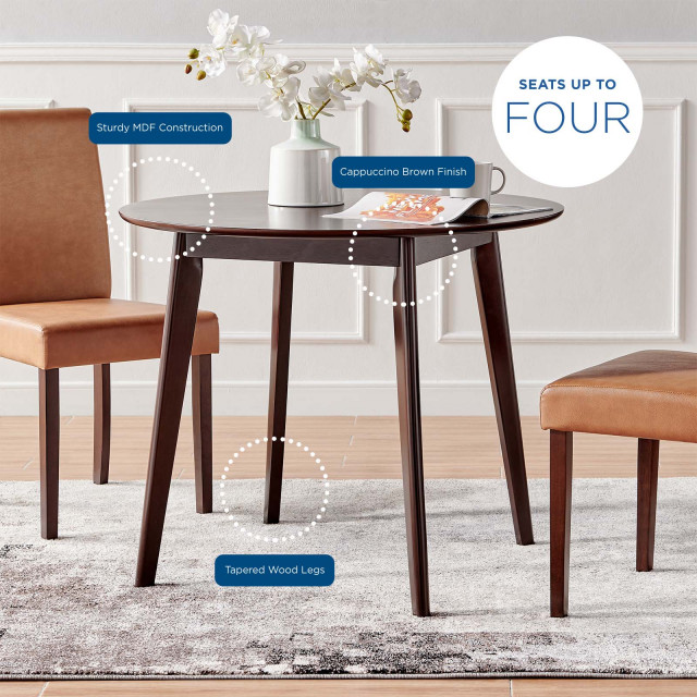 Vision 35" Round Dining Table by Modway - Midcentury - Dining Tables ...