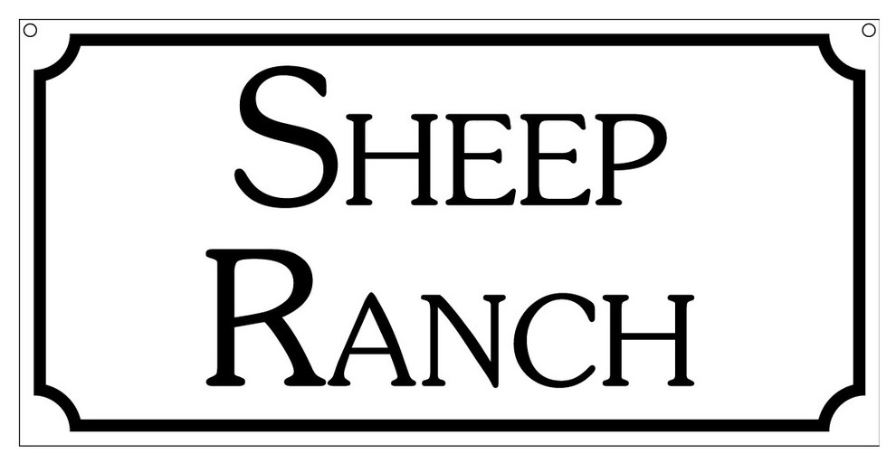 Sheep Ranch, Aluminum Farm Livestock Man Cave Sign, 6"x12 ...