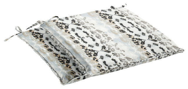 Sorra Home Mali Mineral Blue Outdoor/Indoor Corded Chair Pad Set of 2 ...