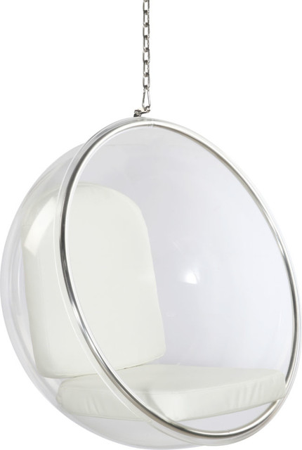 Modern Classics Bubble Hanging Chair, White - Contemporary - Hanging ...