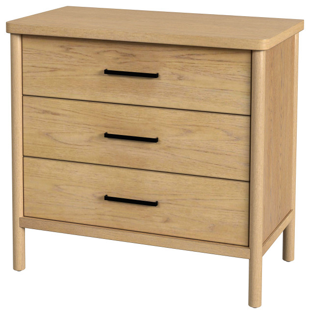 Lennon 3 Drawer Rounded Leg Dresser - Transitional - Accent Chests And ...