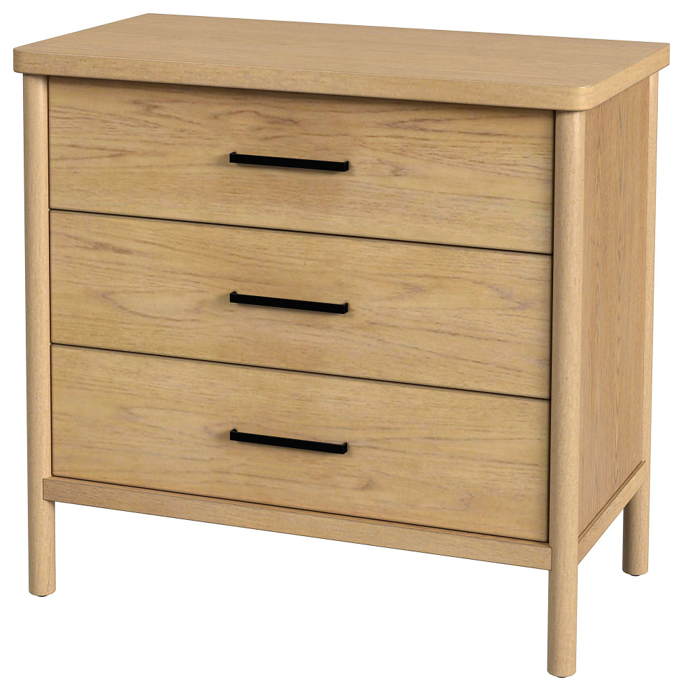 Lennon 3 Drawer Rounded Leg Dresser - Transitional - Accent Chests And ...