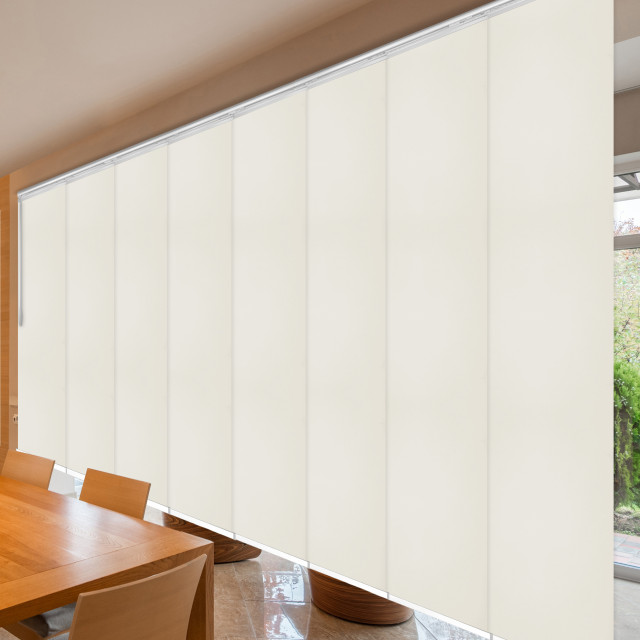 Scarlet 8-Panel Track Extendable Vertical Blinds 130-175"W, 91.4" H ...
