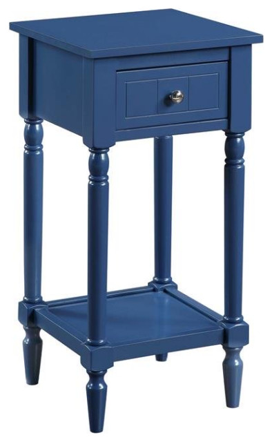 Convenience Concepts Khloe Square Accent Table in Blue Wood Finish ...