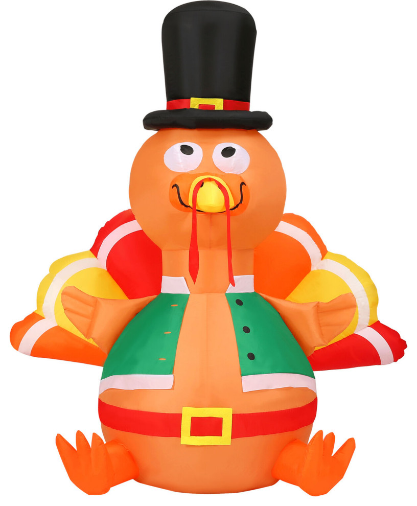 6-Ft. Turkey Inflatable With Lights - Traditional - Outdoor Holiday ...