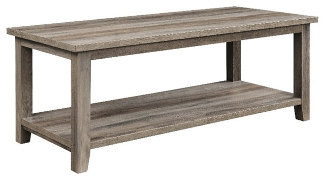 48" Minimalist Wood Coffee Table - Gray Wash - Farmhouse - Coffee ...
