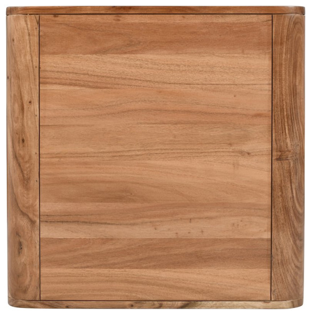 Brooklyn Mid-Century Modern Solid Wood Square Waterfall Curved End ...