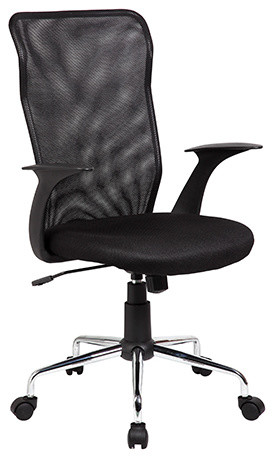 Techni Mobili Medium Back Mesh Assistant Chair, Black - Transitional ...