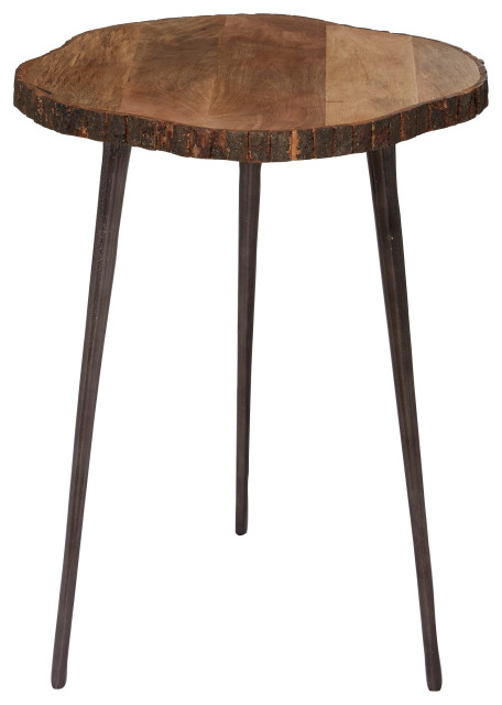 Rustic Brown Wood Accent Table 80794 - Midcentury - Side Tables And End ...