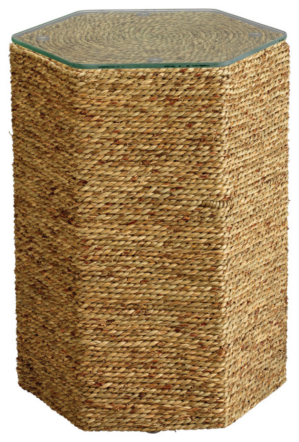 Elegant Minimalist Twisted Sea Grass Rope Coffee Table Natural Coastal ...