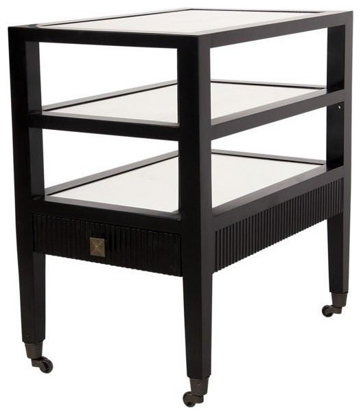 Justin Side Table, Distressed Black - Transitional - Side Tables And ...