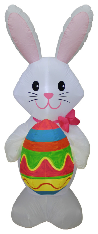 5' Tall Inflatable Bunny Rabbit Holding Egg - Traditional - Outdoor ...