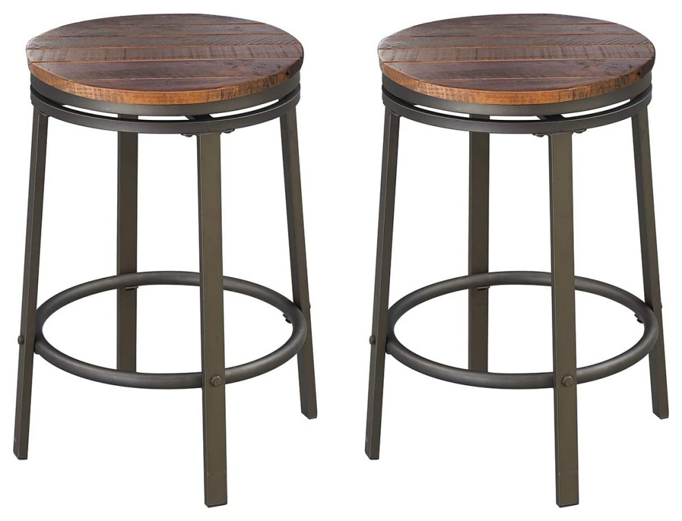 24-Inch Backless Swivel Bar Stool, Set of 2 - Midcentury - Bar Stools ...
