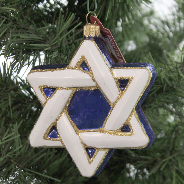 Star Of David - One Ornament 3.75 Inch, Glass - Hanukkah Jewish 089811 ...
