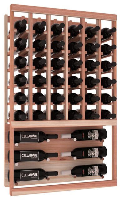 CellarVue Redwood Showcase Wine Rack, Unstained - Transitional - Wine ...