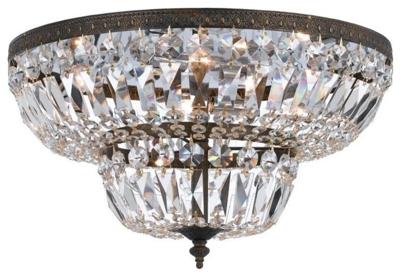 Crystorama 4-Light Clear Swarovski Strass Bronze Ceiling Mount, English ...
