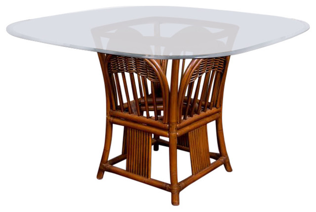 48" Bridgeport Table Base, Tempered Bevel Edge Glass - Tropical ...