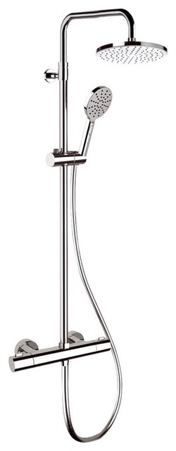 Thermostatic Exposed Pipe Shower System With 8" Rain Shower Head ...
